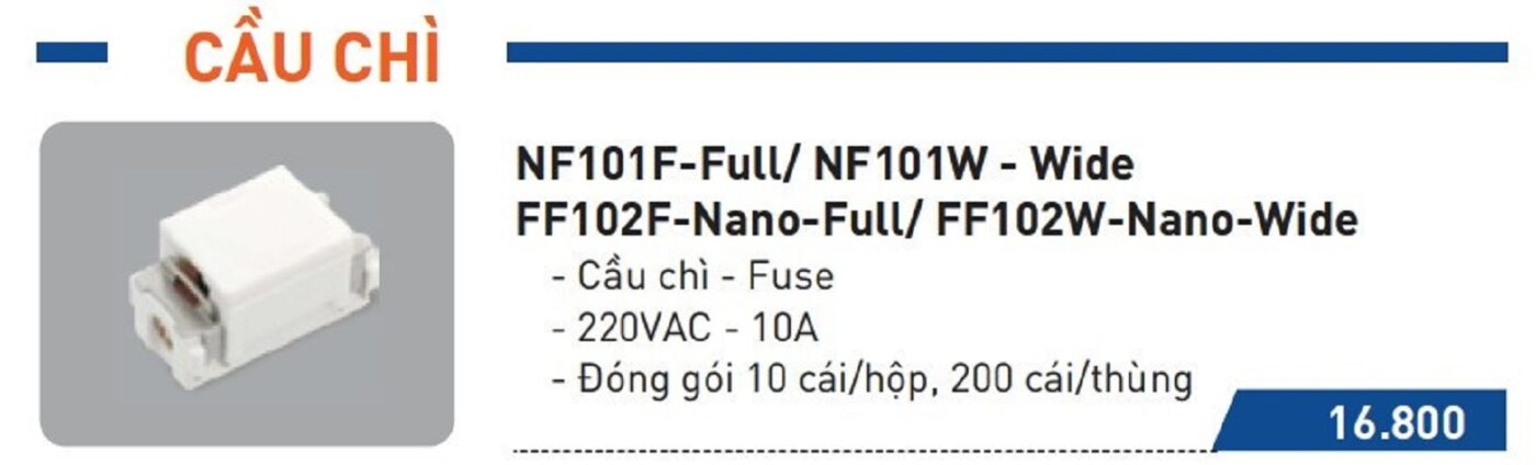Cầu chì Nanoco NF101F-Full / NF101W-Wide / FF102F-Nano-Full / FF102W ...