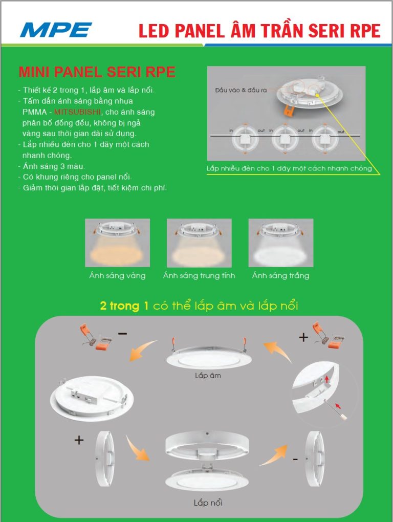 Bảng giá đèn LED MPE 2025 | Thiết bị điện MPE Chiết khấu cao