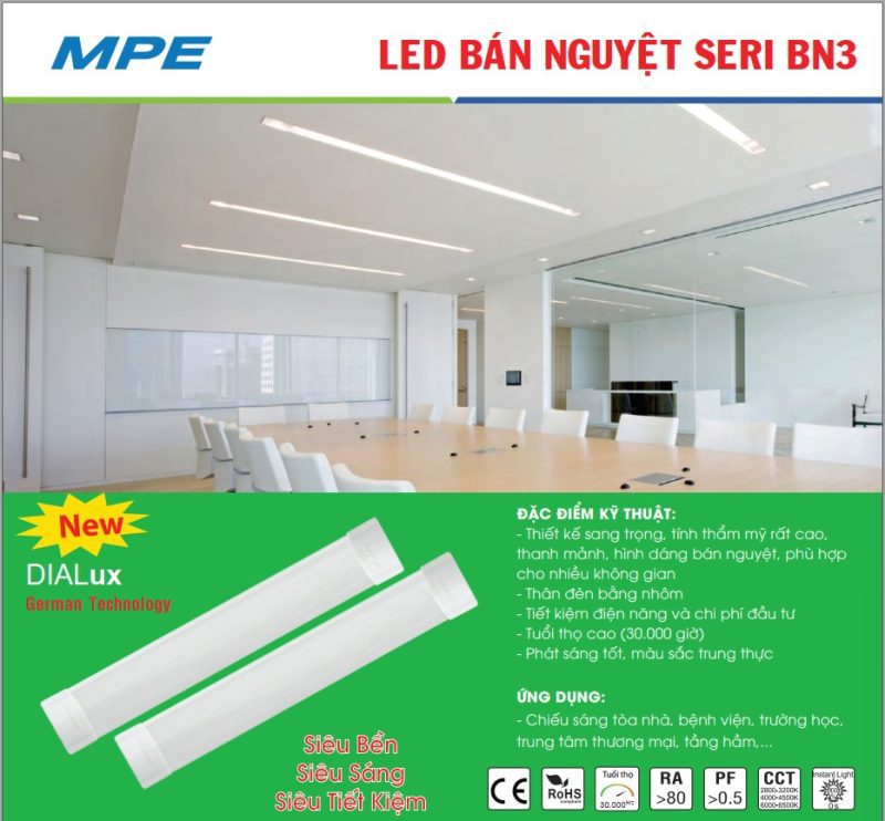 Bảng giá đèn LED MPE 2025 | Thiết bị điện MPE Chiết khấu cao