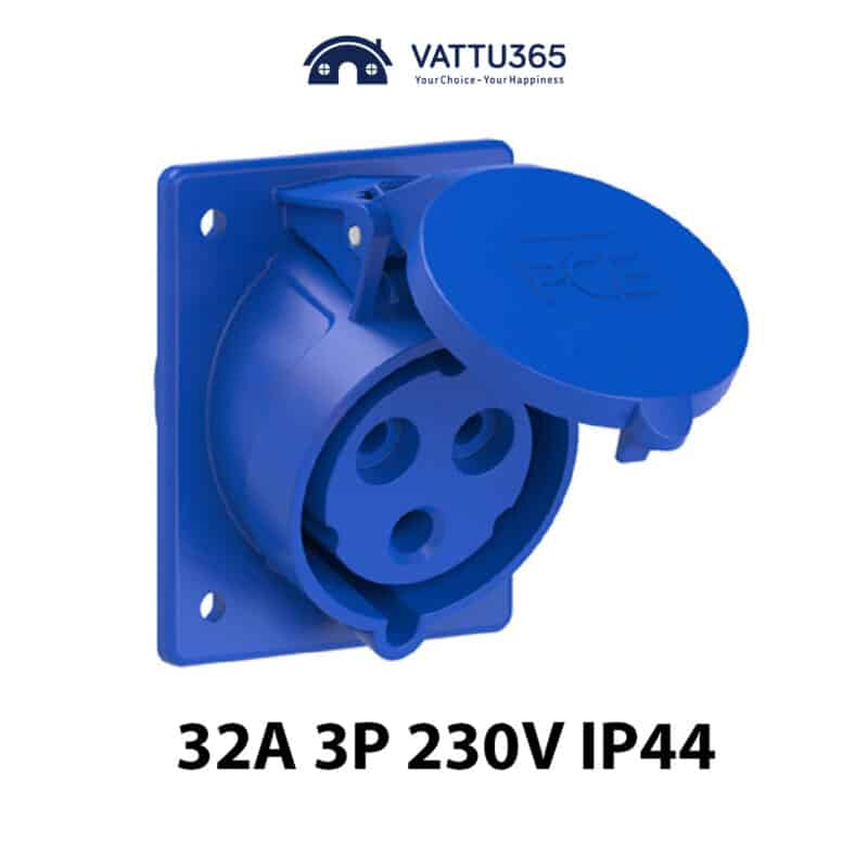 F423-6 - Ổ cắm âm 3P 32A 230V 6H IP44 dạng nghiêng | Vattu365