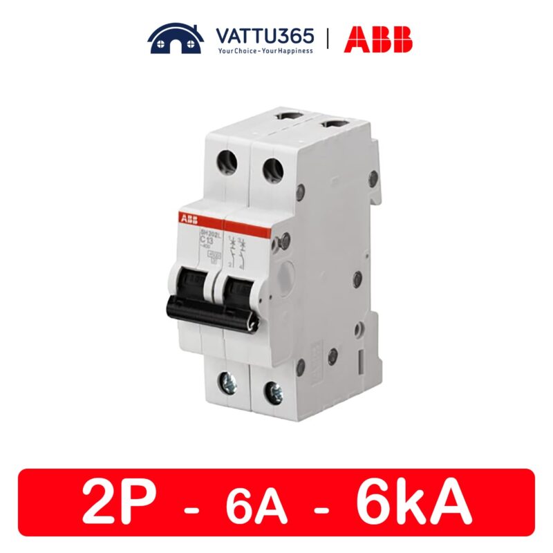 MCB ABB 2P 6kA | 6A, 10A, 16A, 20A, 25A, 32A, 40A, 50A, 63A